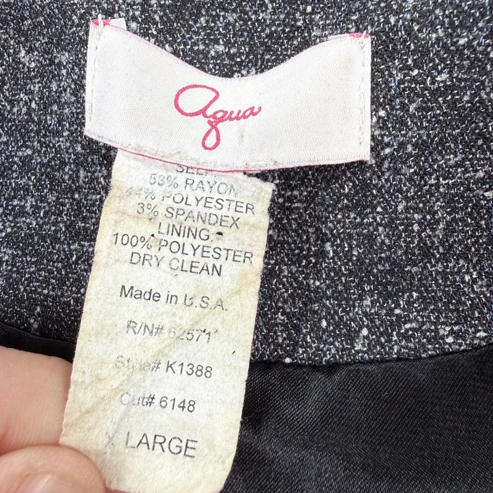 Aqua | Jackets & Coats | Aqua Blazer Womens Xl Gray Tweed Textured Work ...